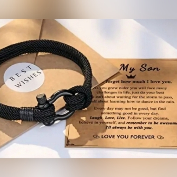 Jewelry | Son Boy Rope Bracelet With Poem From Mom Dad | Poshmark